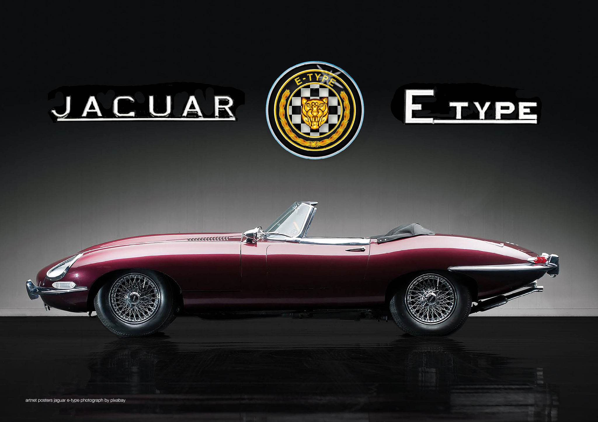 Jaguar E-Type (Red) - Artnet Posters